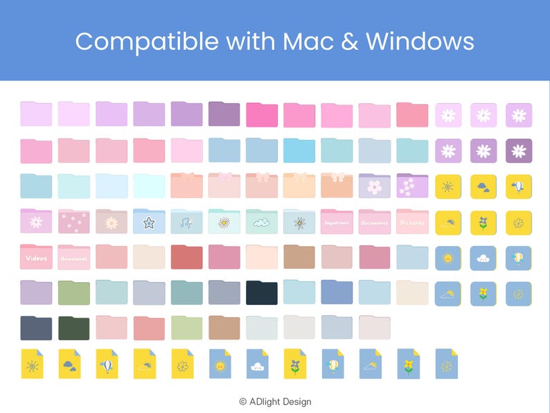 106 Folder Icons Bundle for Desktop Organizer, Computer Icons ...