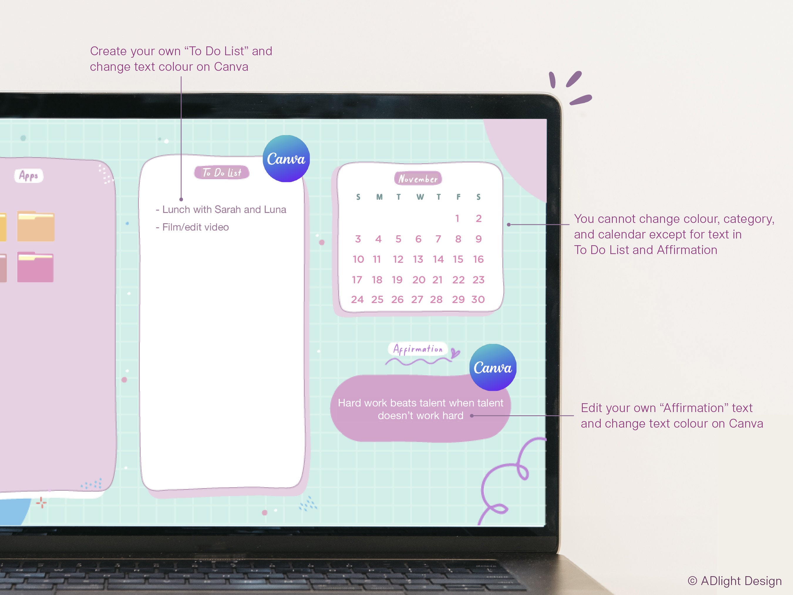 2024 Colourful Desktop Organizer Calendar, Monthly & Weekly Desktop ...