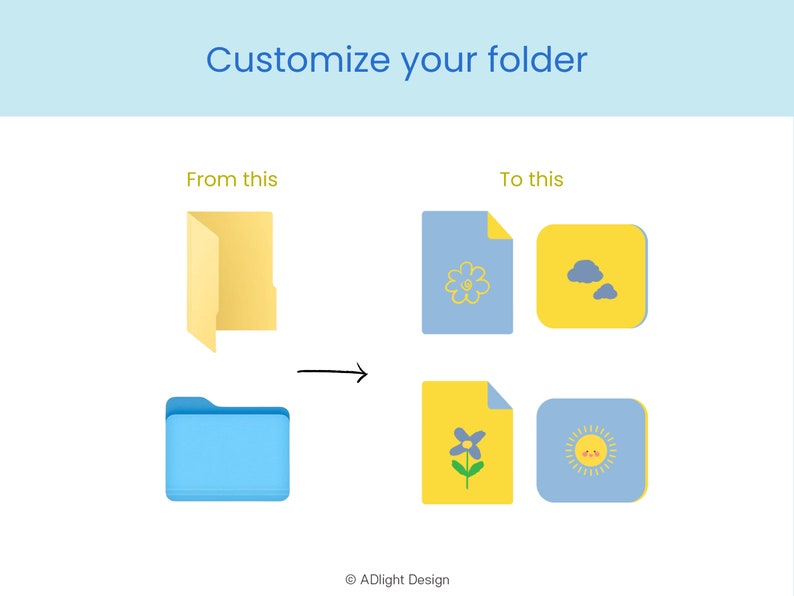 Yellow Blue Folder Icon, Desktop Icons, Icon Pack, Lemon Wallpaper ...
