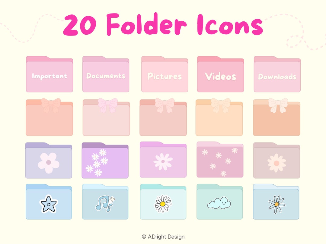 Folder Icons for Windows and Mac, Colourful Icons Set, Customizable ...