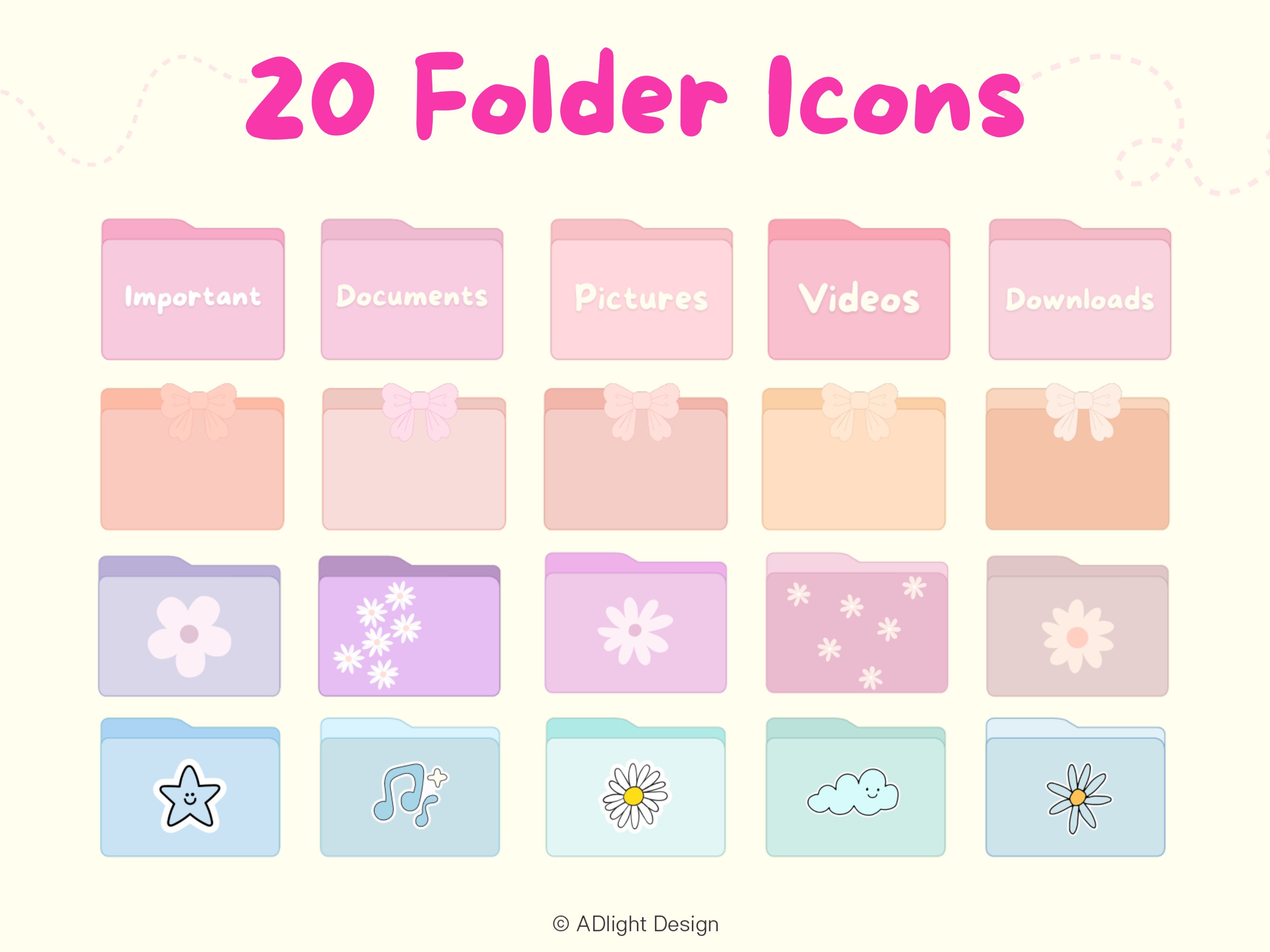 Folder Icons for Windows and Mac, Colourful Icons Set, Customizable ...