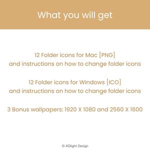 Brown Folder Icons for Mac & PC: Desktop Organizer (digital Download ...