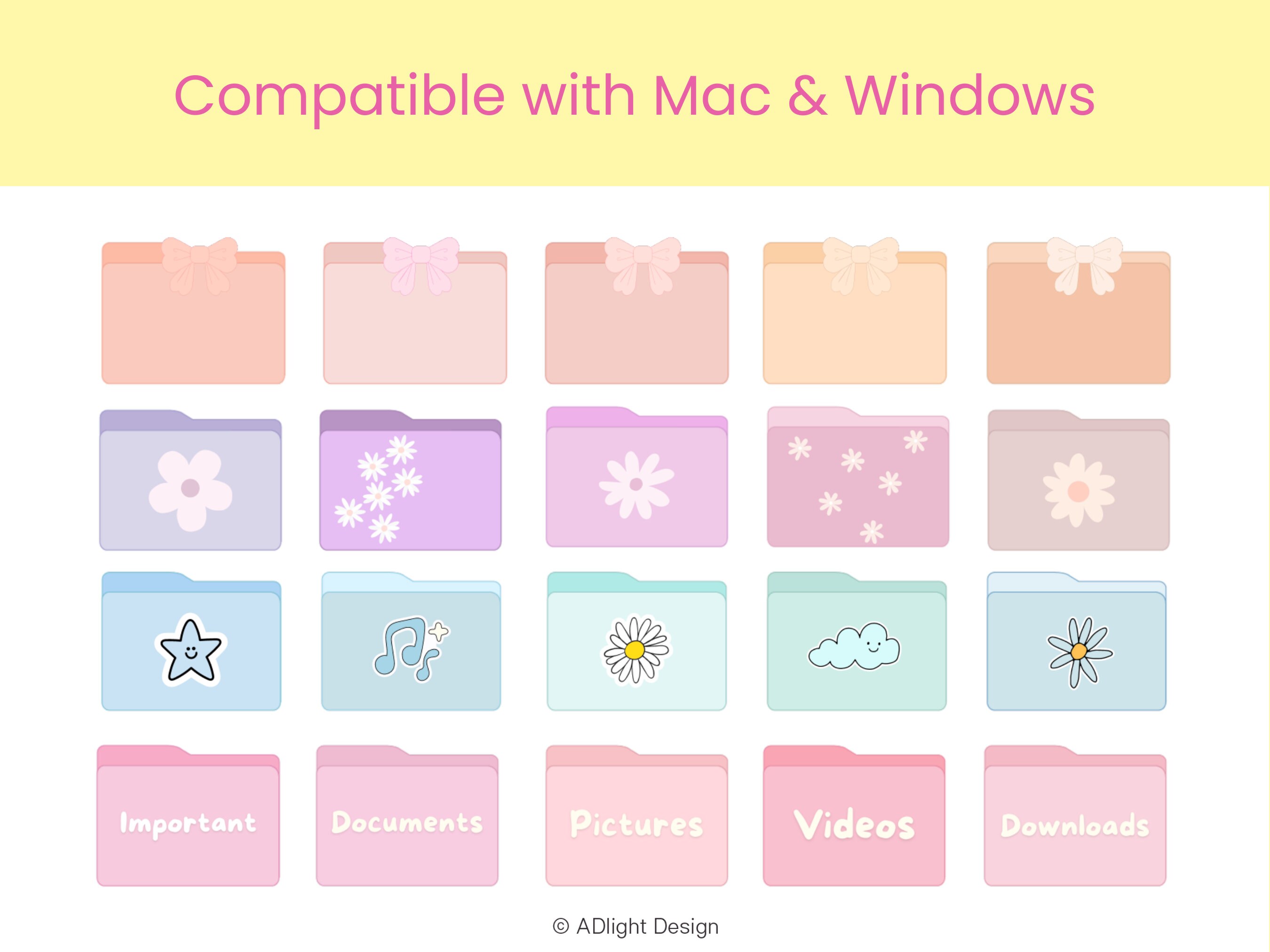 Folder Icons for Windows and Mac, Colourful Icons Set, Customizable ...