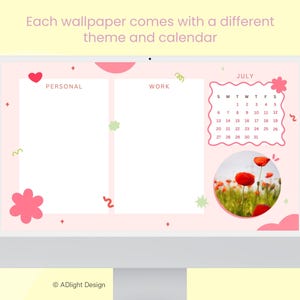 2025 Calendar Desktop Organizer With Bonus 2 Wallpapers,digital Art ...