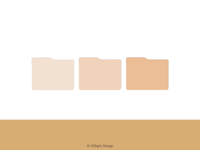 Brown Folder Icons for Mac & PC: Desktop Organizer (digital Download ...