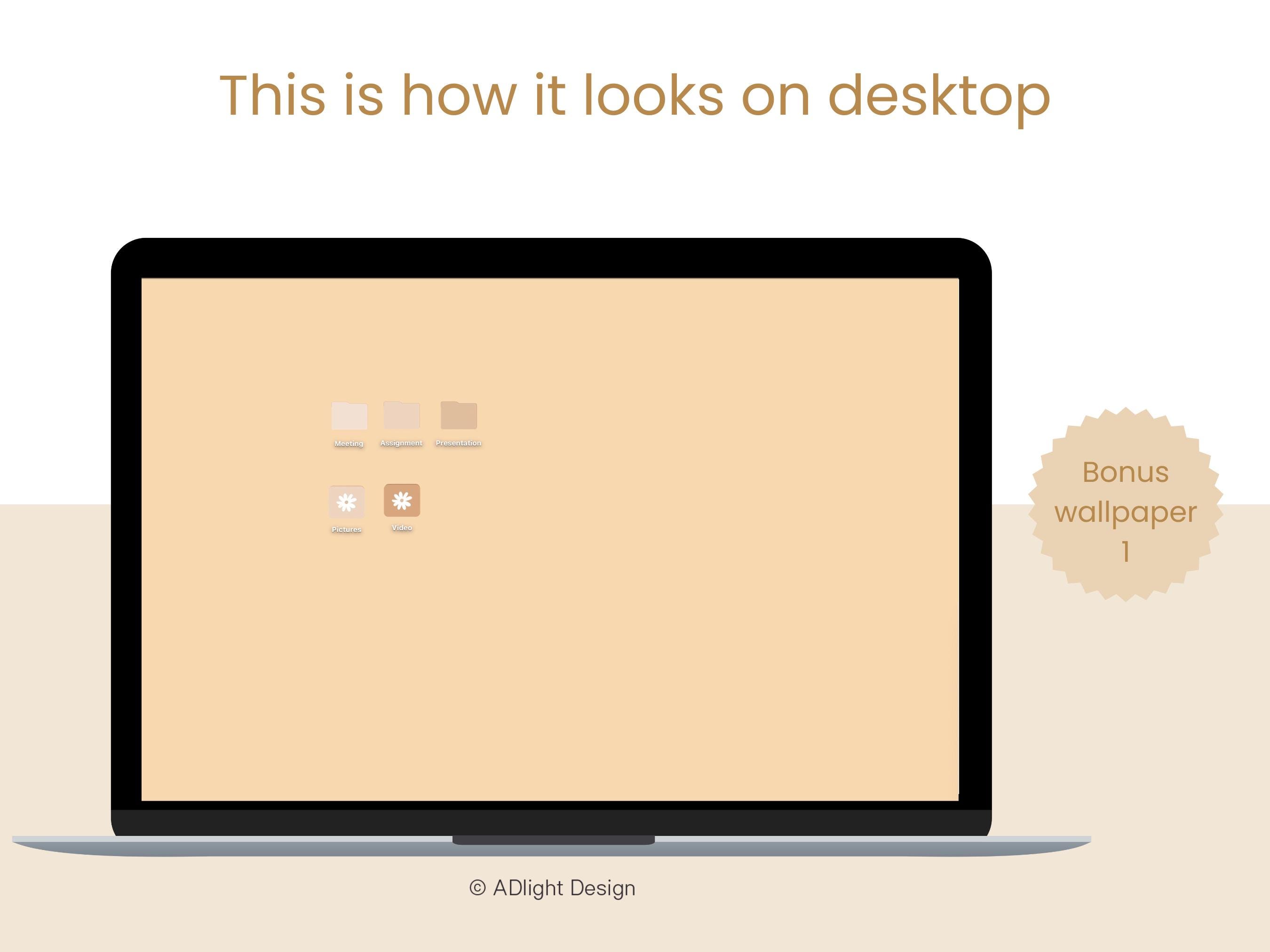 Brown Folder Icons for Mac & PC: Desktop Organizer (digital Download ...