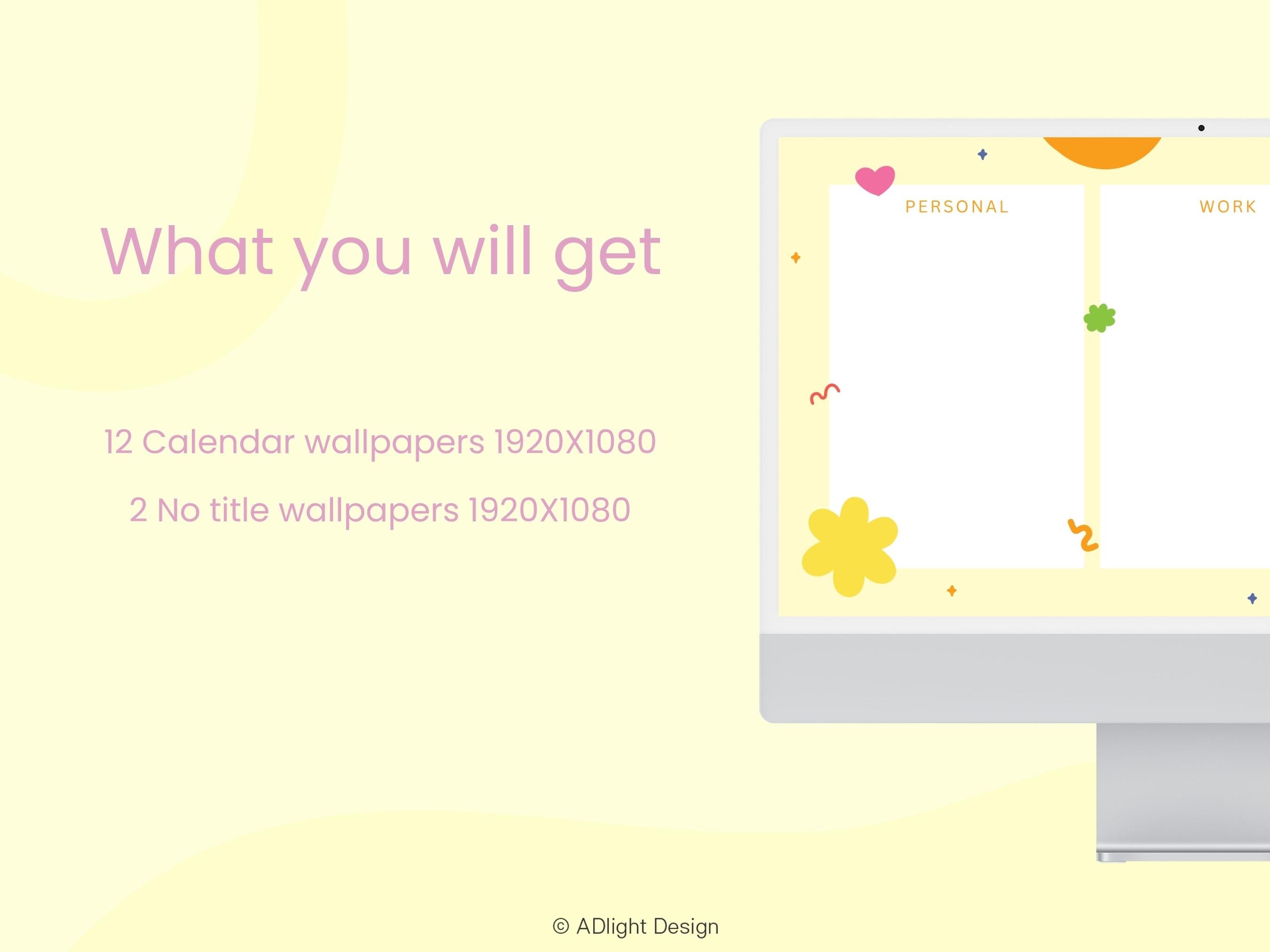 2025 Calendar Desktop Organizer With Bonus 2 Wallpapers,digital Art ...