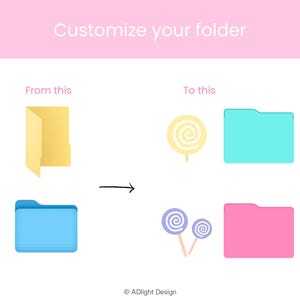 15 Lollipop Folder Icons for Mac & PC , Aesthetic Desktop Organization ...