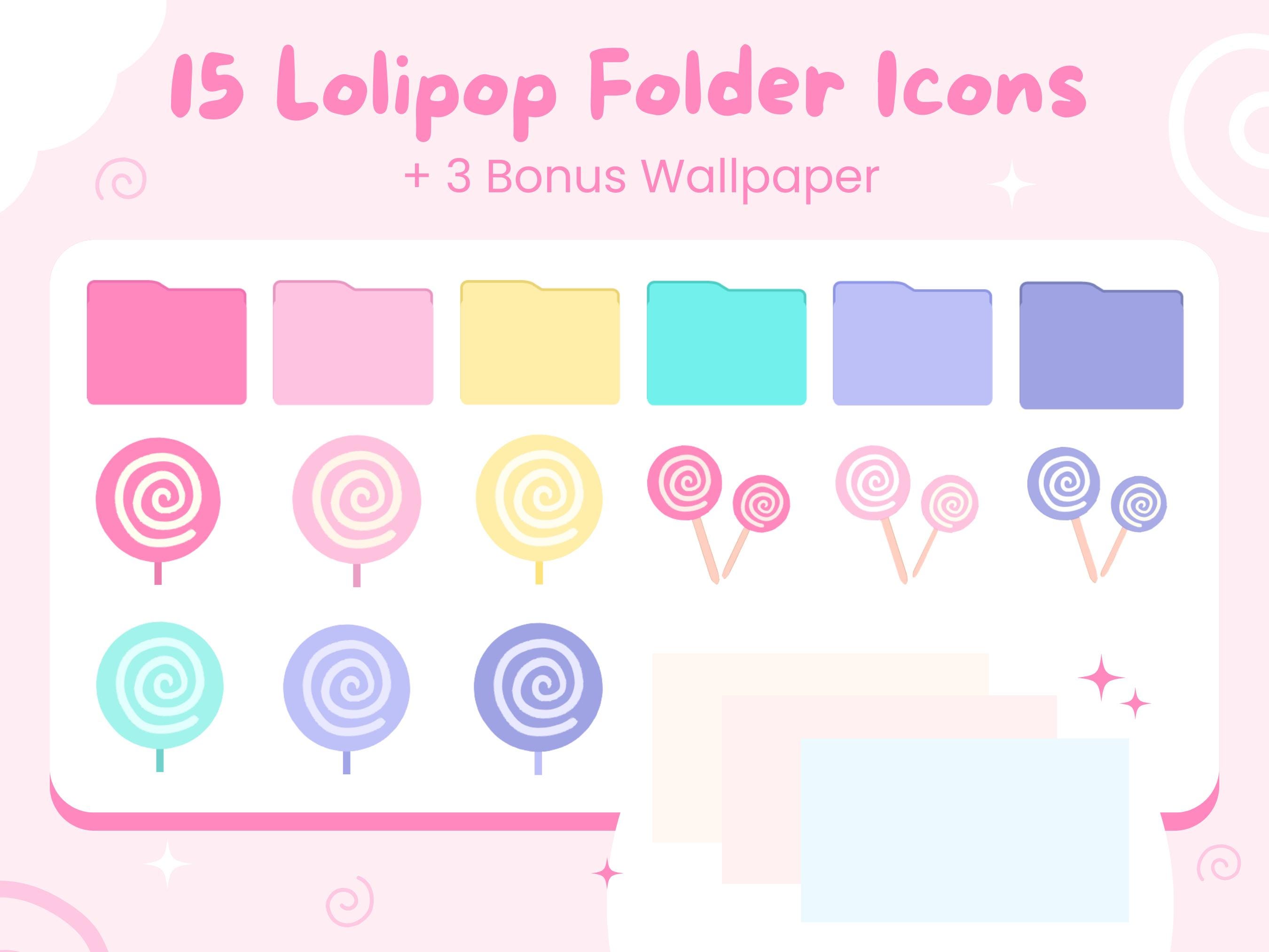 15 Lollipop Folder Icons for Mac & PC, Digital Download, Custom Icon ...