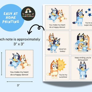 Bluey Lunchbox Notes for Kids Back to School Printable Lunch Notes - Etsy