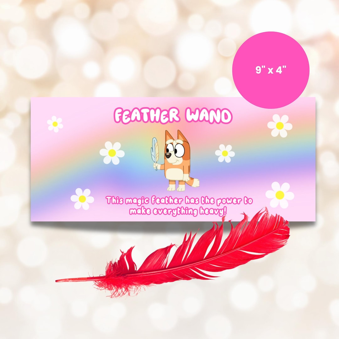 Bluey Birthday Feather Wand Party Favor for Kids' Parties and ...
