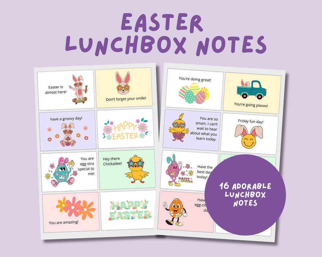 Encouraging Printable Easter Lunch Notes for Kids Cute Affirmations - Etsy