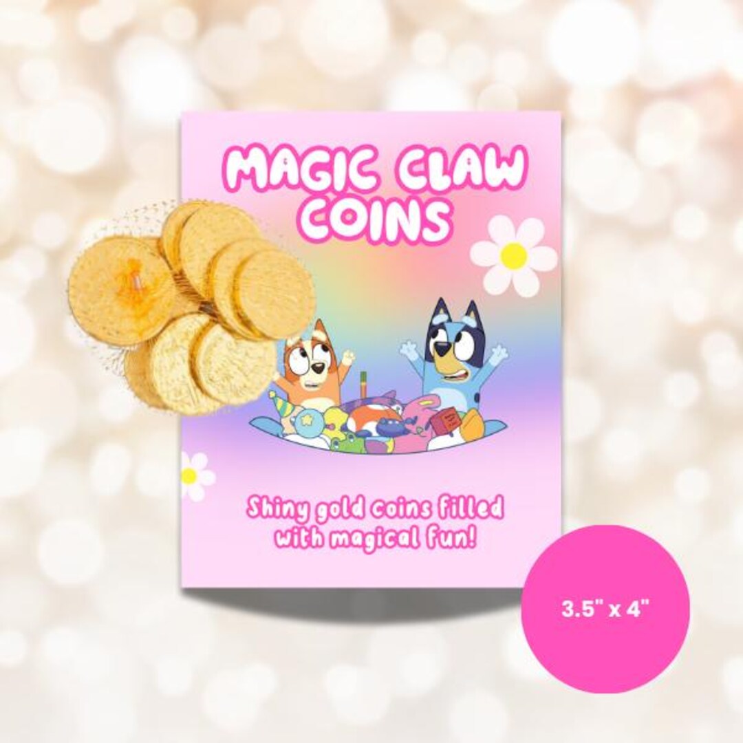 Bluey Birthday Magic Claw Coins Party Favor for Kids' Parties and ...