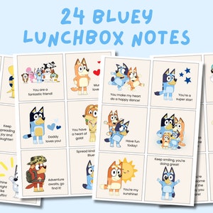 Notas de la lonchera Bluey para niños Notas de almuerzo imprimibles ...