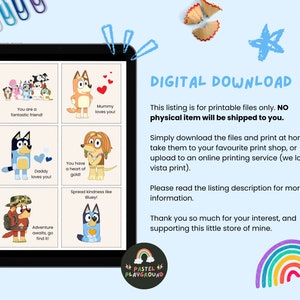 Bluey Lunchbox Notes for Kids Back to School Printable Lunch Notes ...