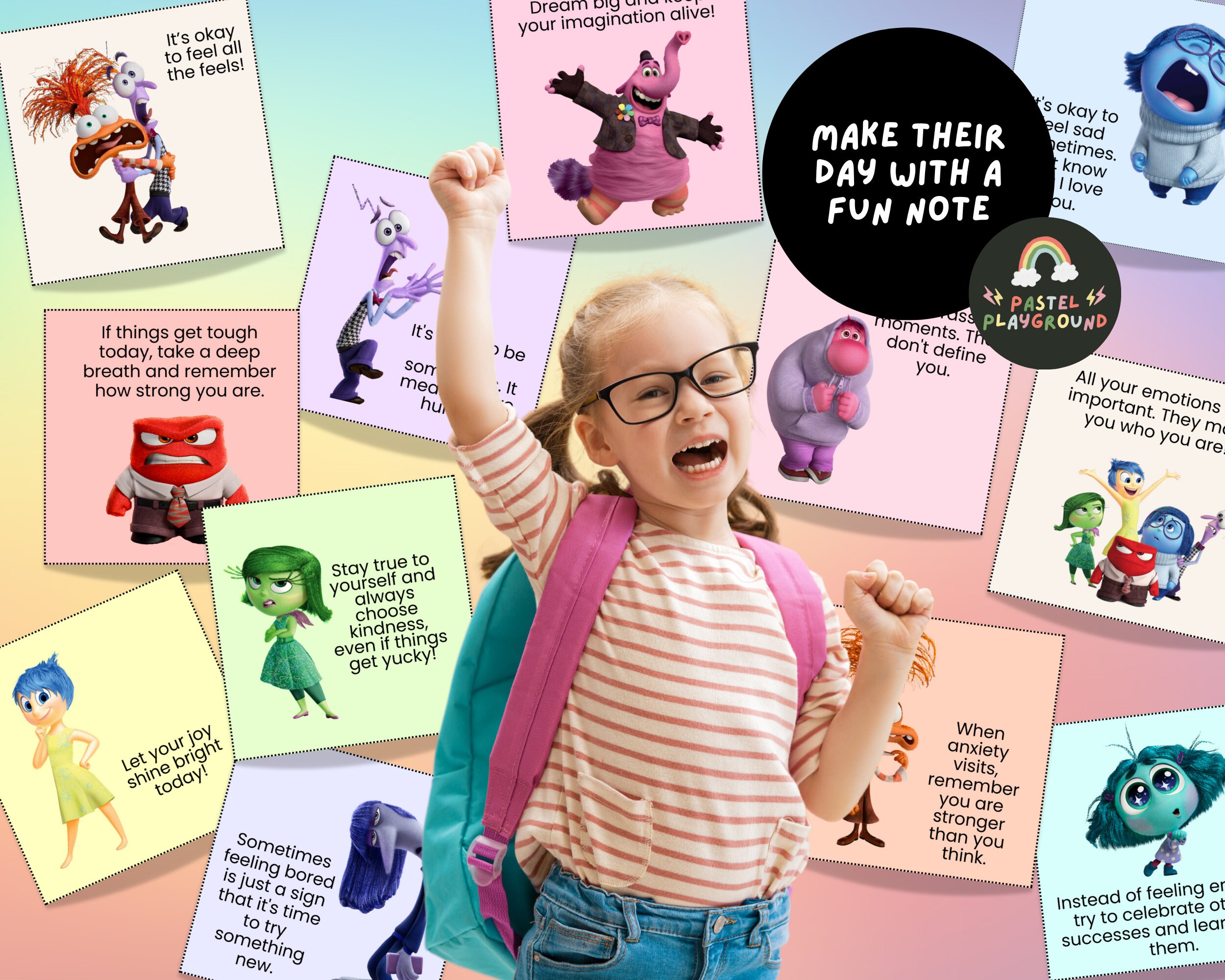 Printable Inside Out 2 Lunchbox Notes for Kids Back to School ...