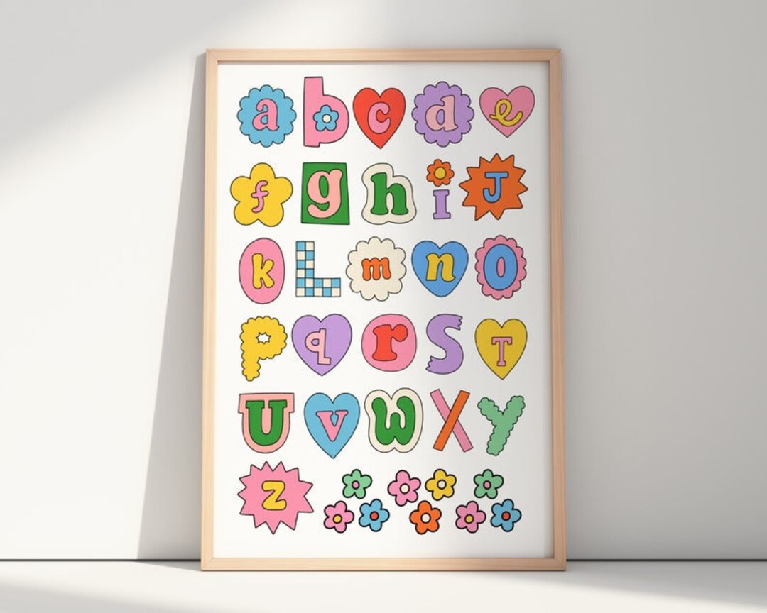 Pastel Alphabet Printable Wall Art for Girl's Room ABC Poster ...