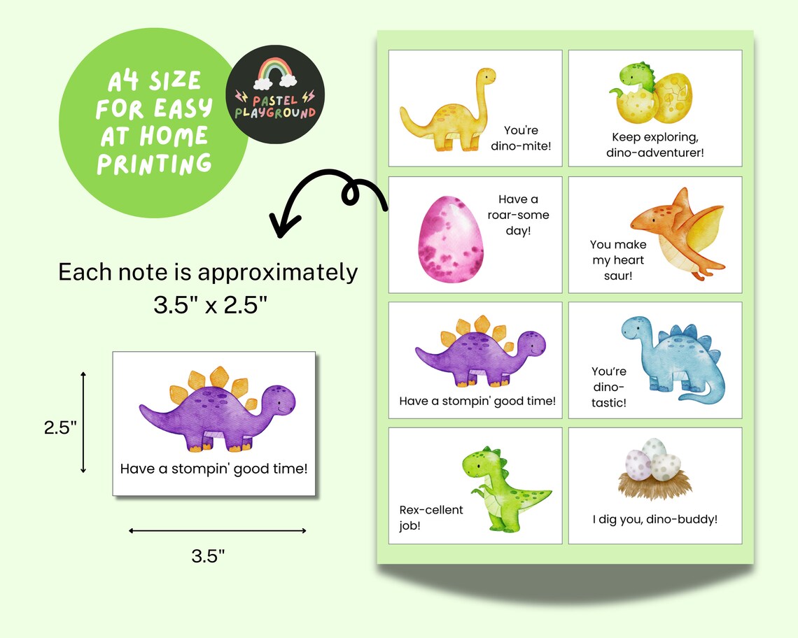 Jurassic Park Dinosaur Lunchbox Notes Printable for Kids Cool ...