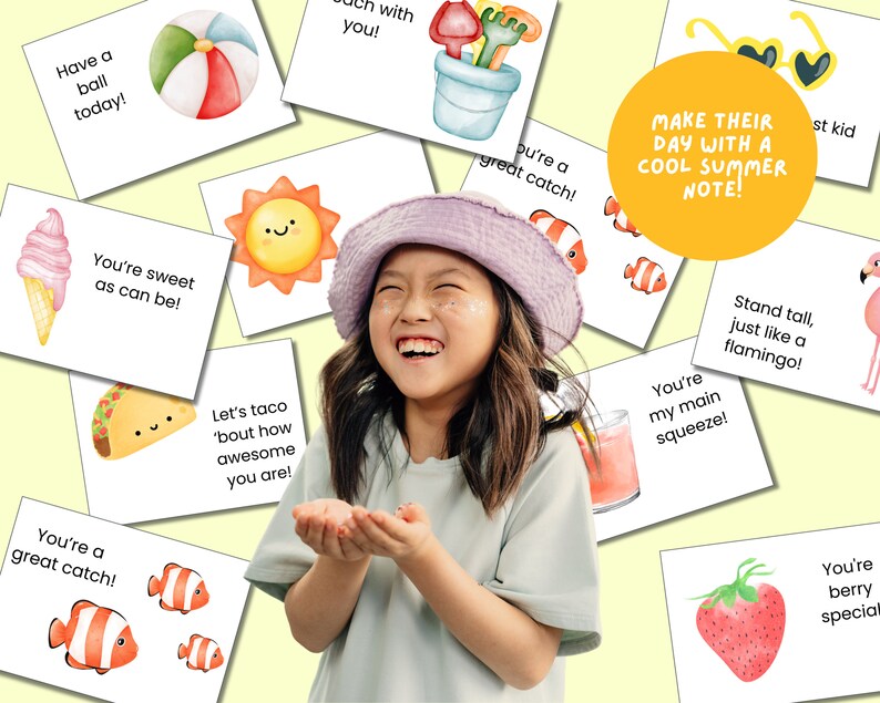 Summer Lunchbox Notes, Lunch Box Notes Printable, Lunch Notes for Kids ...