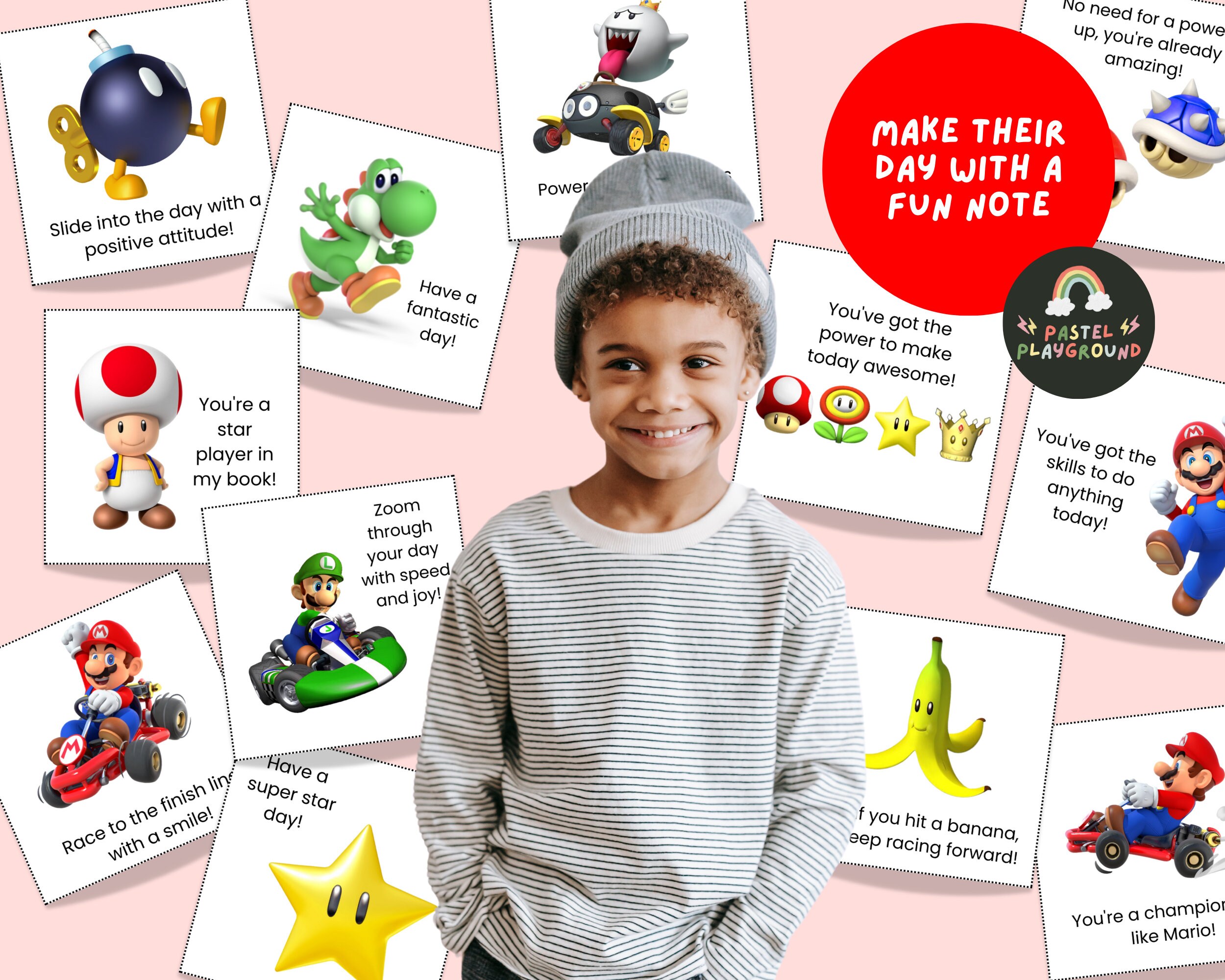 Super Mario Kart Printable Lunchbox Notes for Kids Fun Encouraging ...