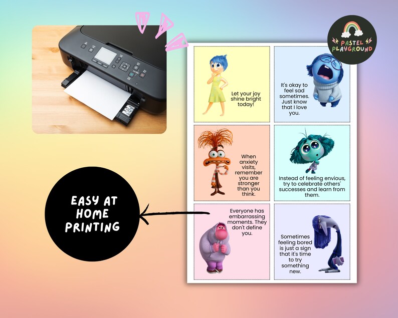 Printable Inside Out 2 Lunchbox Notes for Kids Back to School ...