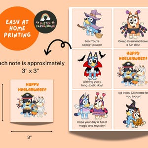 Bluey Halloween Lunchbox Notes for Kids Back to School Printable Lunch ...