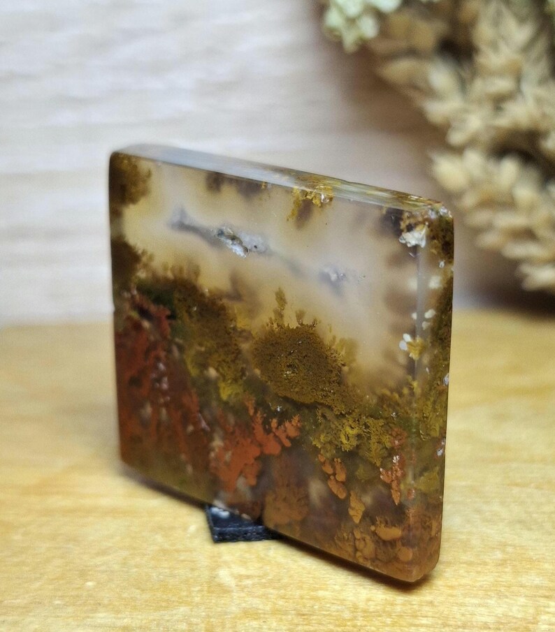 MOSS AGATE || Terrarium Flower Agate Scenic || Size: 29x26x5 Mm ...