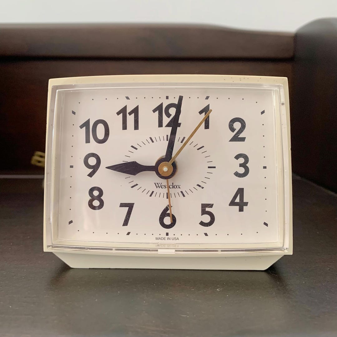 Vintage Westclox Electric Alarm Clock, Dials on the Back, Felt Pads ...