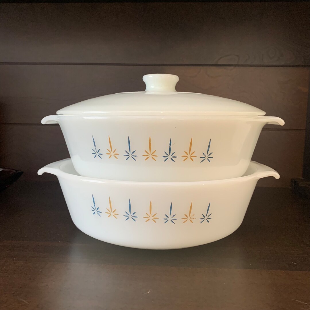 Vintage Anchor Hocking Fire~king Round Casserole Dish in Candle Glow ...