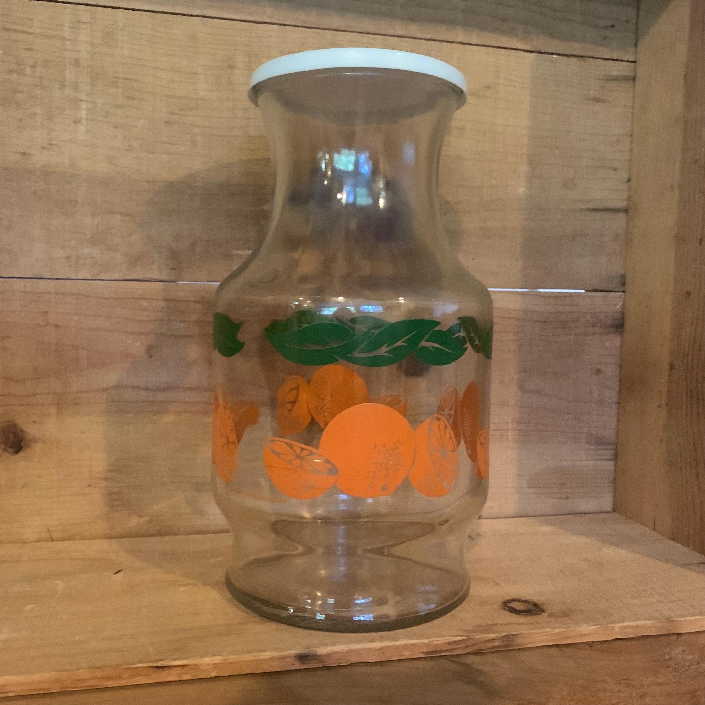 Retro Orange Juice Jug With Lid. the Lid Serals Nicely. No Cracks in ...