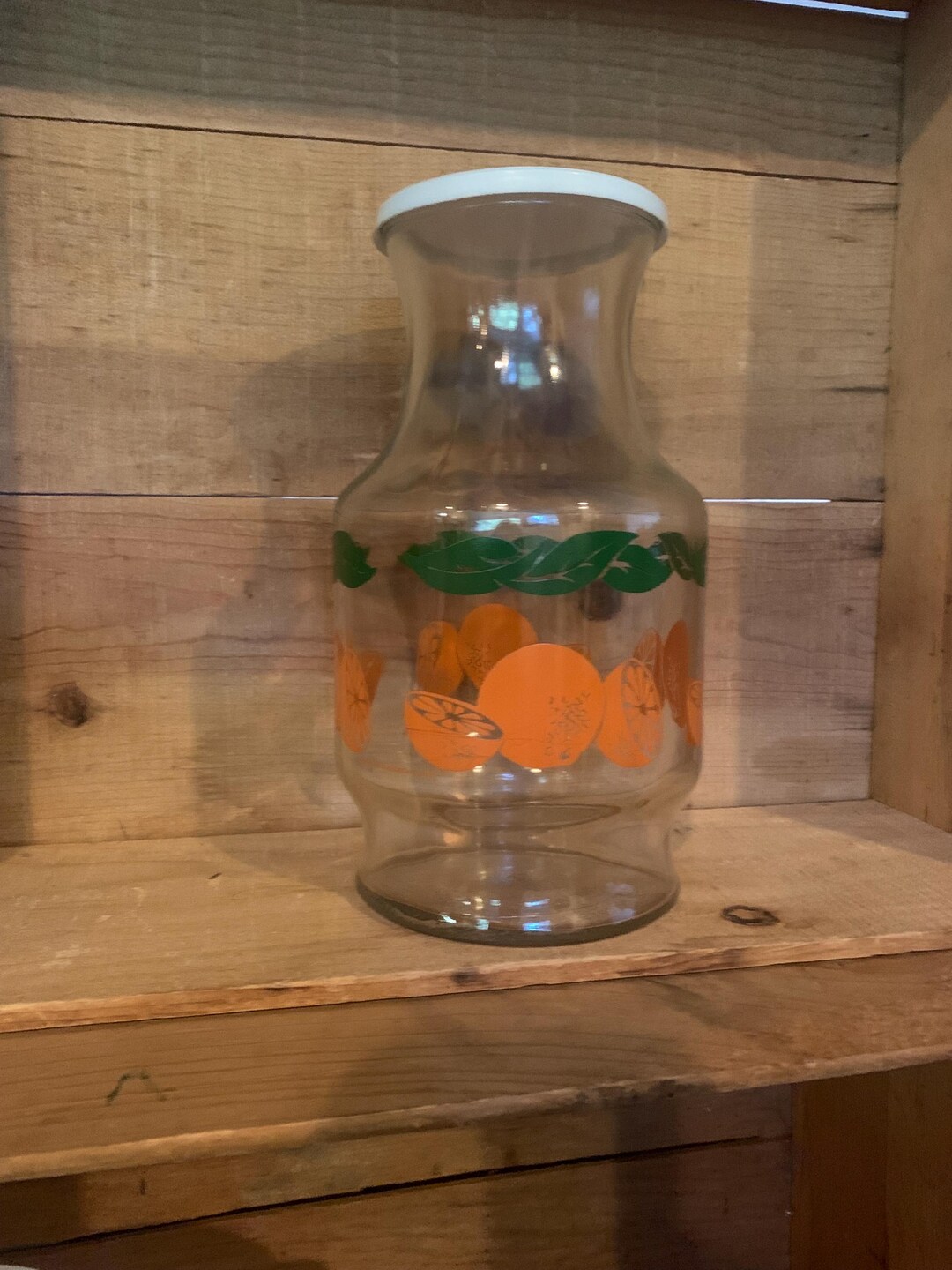 Retro Orange Juice Jug With Lid. the Lid Serals Nicely. No Cracks in ...