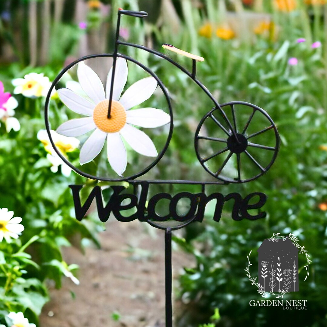 Welcome Garden Sign, Metal Garden Sign, Metal Art, Yard Decoration ...