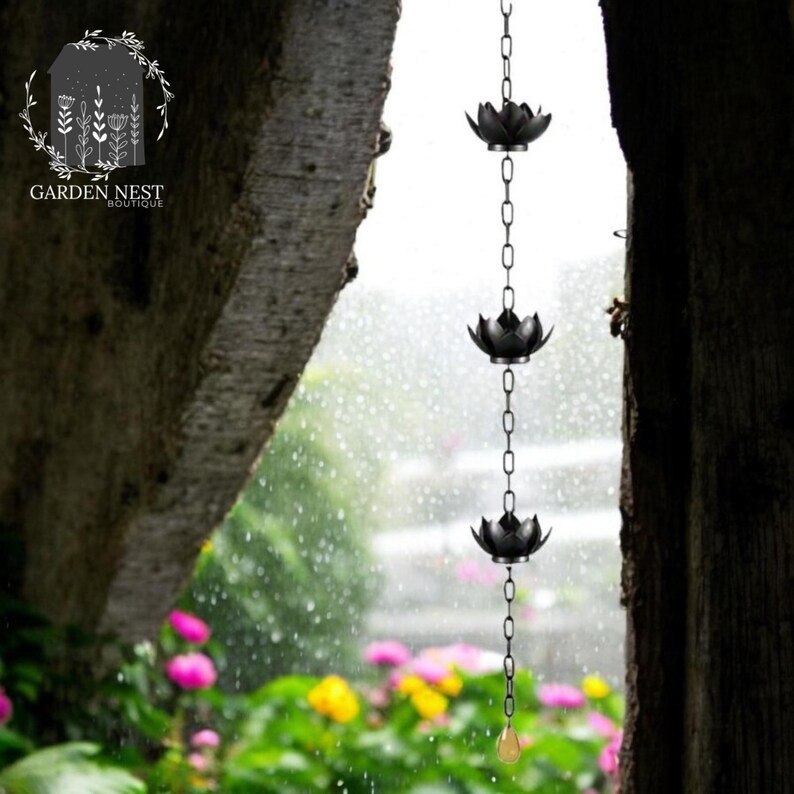 Rain Garden Chain, Metal Garden Chain, Metal Art, Yard Decoration ...