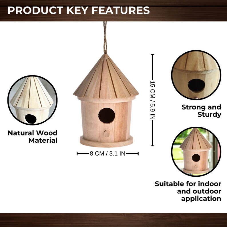 Rustic Decorative Birdhouse, Humming Bird House, Wooden Bird House ...