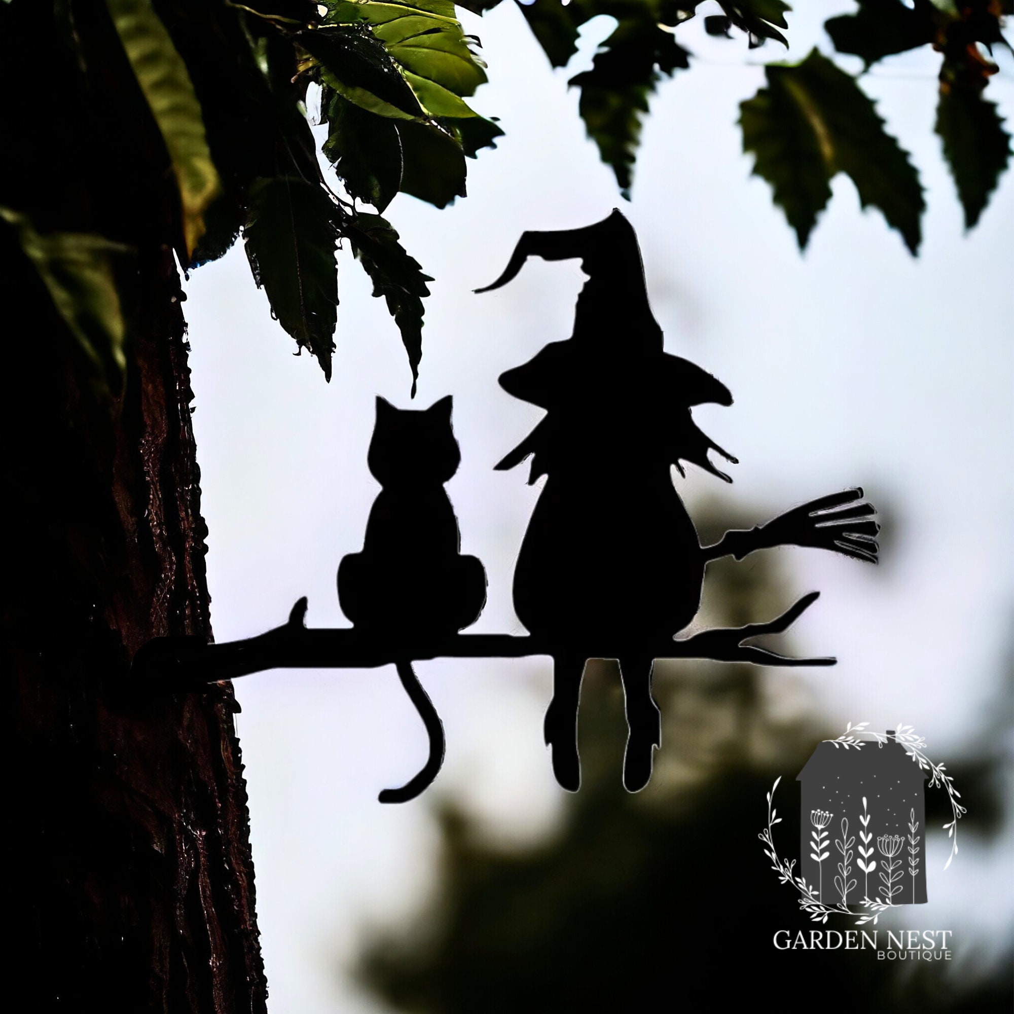 Witch Garden Stakes, Metal Garden Stakes, Metal Art, Yard Decoration ...