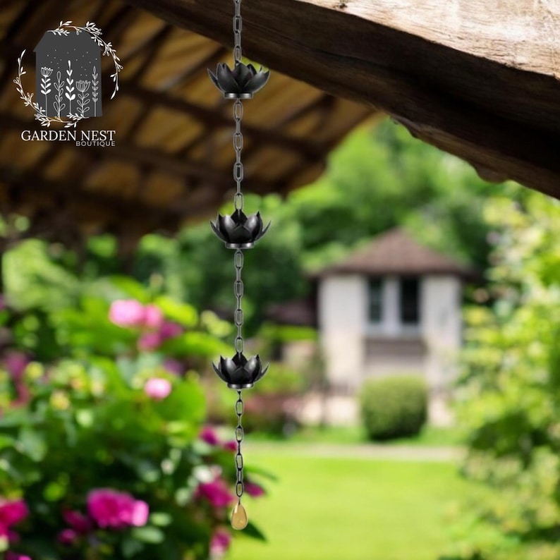 Rain Garden Chain, Metal Garden Chain, Metal Art, Yard Decoration ...