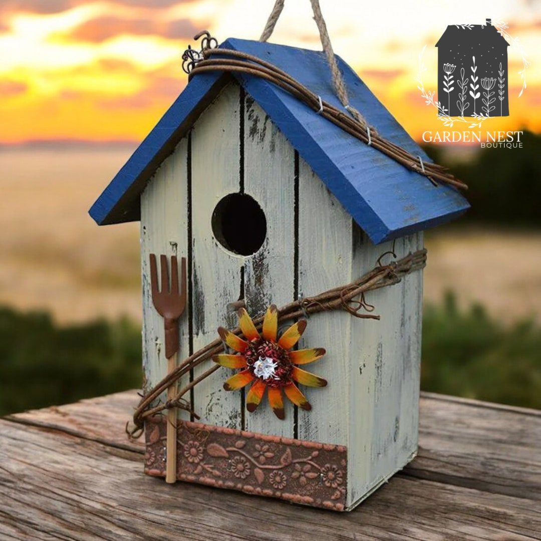 Rustic Decorative Birdhouse, Humming Bird House, Wooden Bird House ...