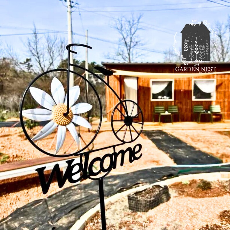 Welcome Garden Sign, Metal Garden Sign, Metal Art, Yard Decoration ...