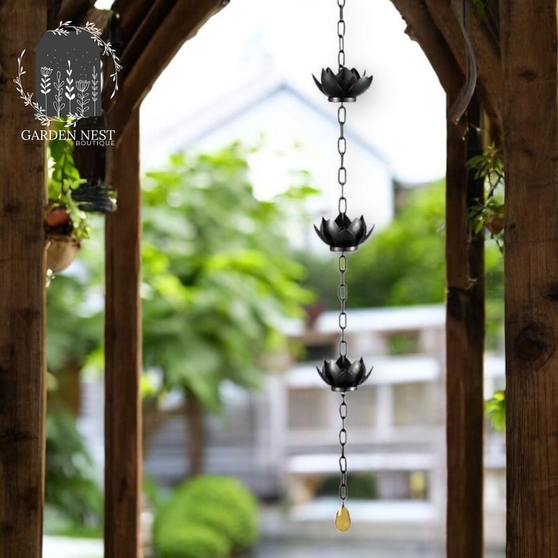 Rain Garden Chain, Metal Garden Chain, Metal Art, Yard Decoration ...