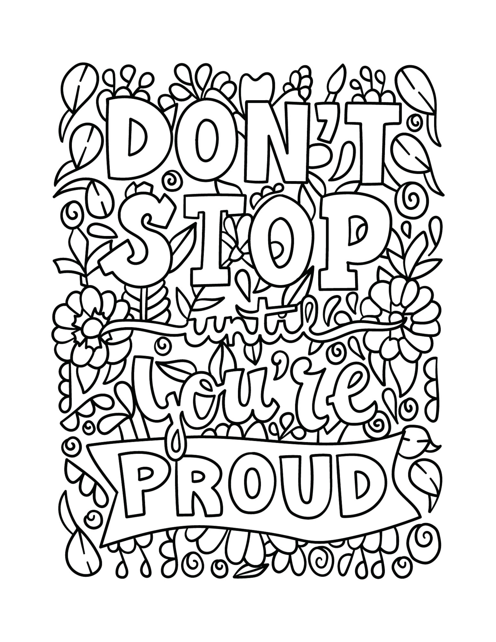 Motivational Coloring Book With Quotes for All Ages - Digital Download ...