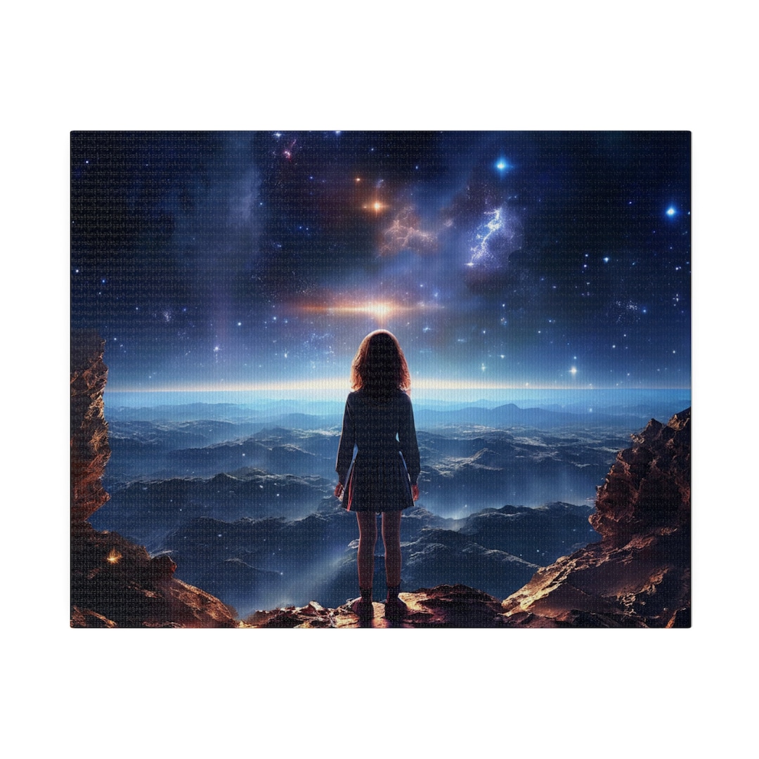 Young Girl Facing Liminal Space Art, Minimalist Canvas Wall Decor ...