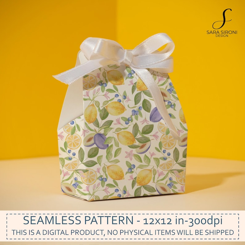 Lemon Seamless Pattern, Watercolor Citrus Fruit Floral PNG Digital ...