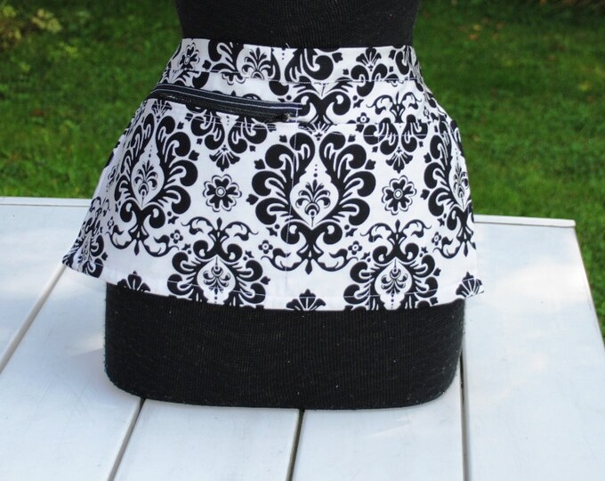 Vendor Apron Server Apron Travel Apron Damask Black White - Etsy