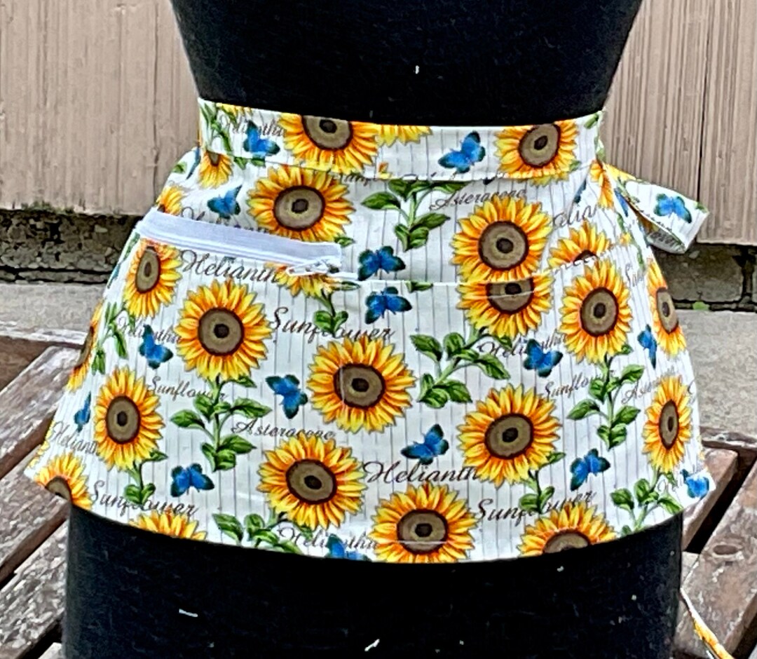 Vendor Server Apron, Zipper, Sunflowers - Etsy