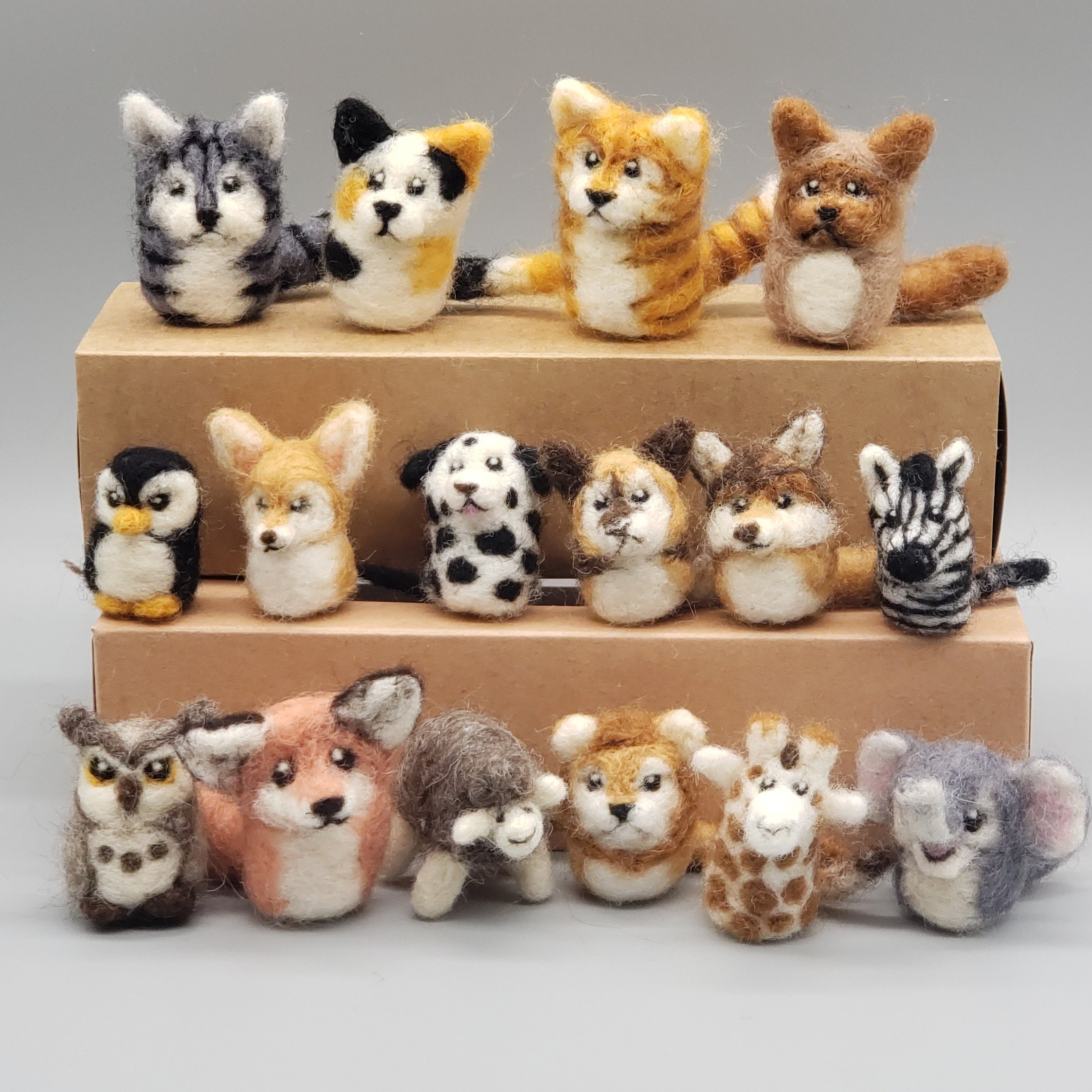 Four Felted Dogs - Needle Felting Tutorials - Gumdrop Miniatures by ...