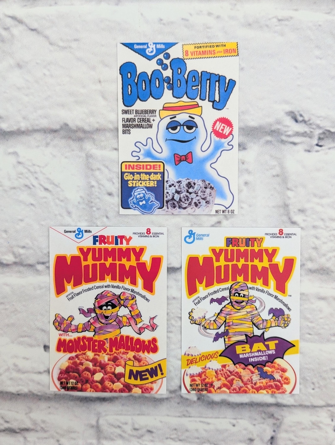 Halloween Cereal Box Sticker, Monsters, Mummy, Berry Cereal - Etsy