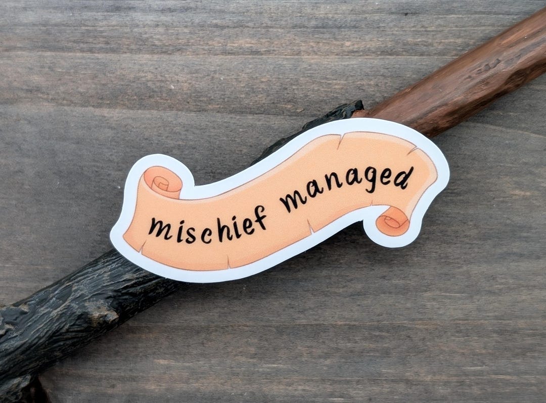Mischief Sticker, Wizard School - Etsy