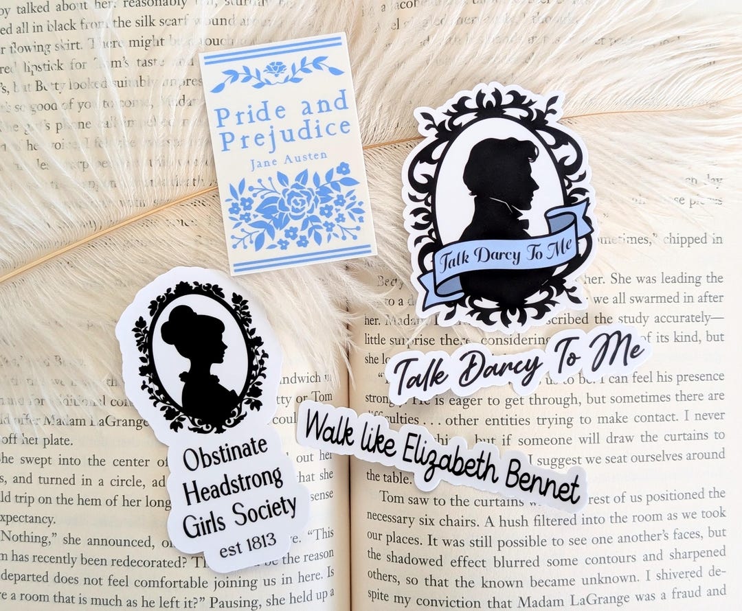 Pride and Prejudice Sticker Set | Jane Austen Vinyl Stickers | Literary ...