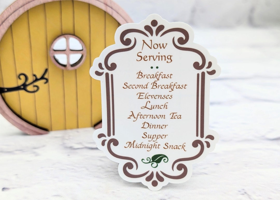Hobbit Menu Sticker, Second Breakfast, Lord of the Rings, Frodo, Vinyl ...