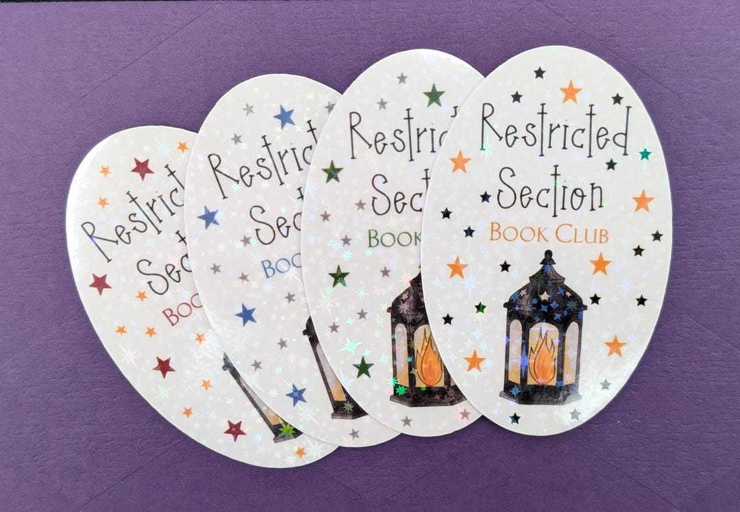 A Restricted Book Section Book Club Sticker, Wizard and Witch Sticker ...